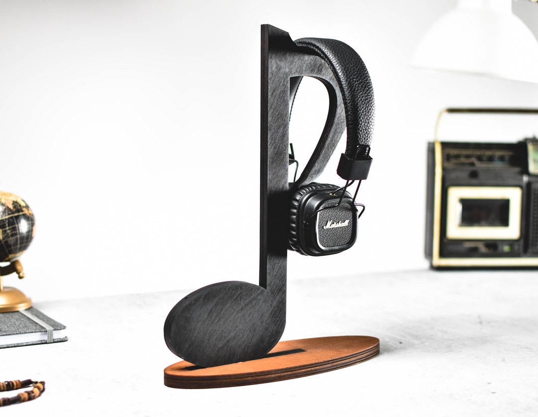 Digital Product Music Note Style Headphones Stand DXF AI SVG 1/4, 6mm ...