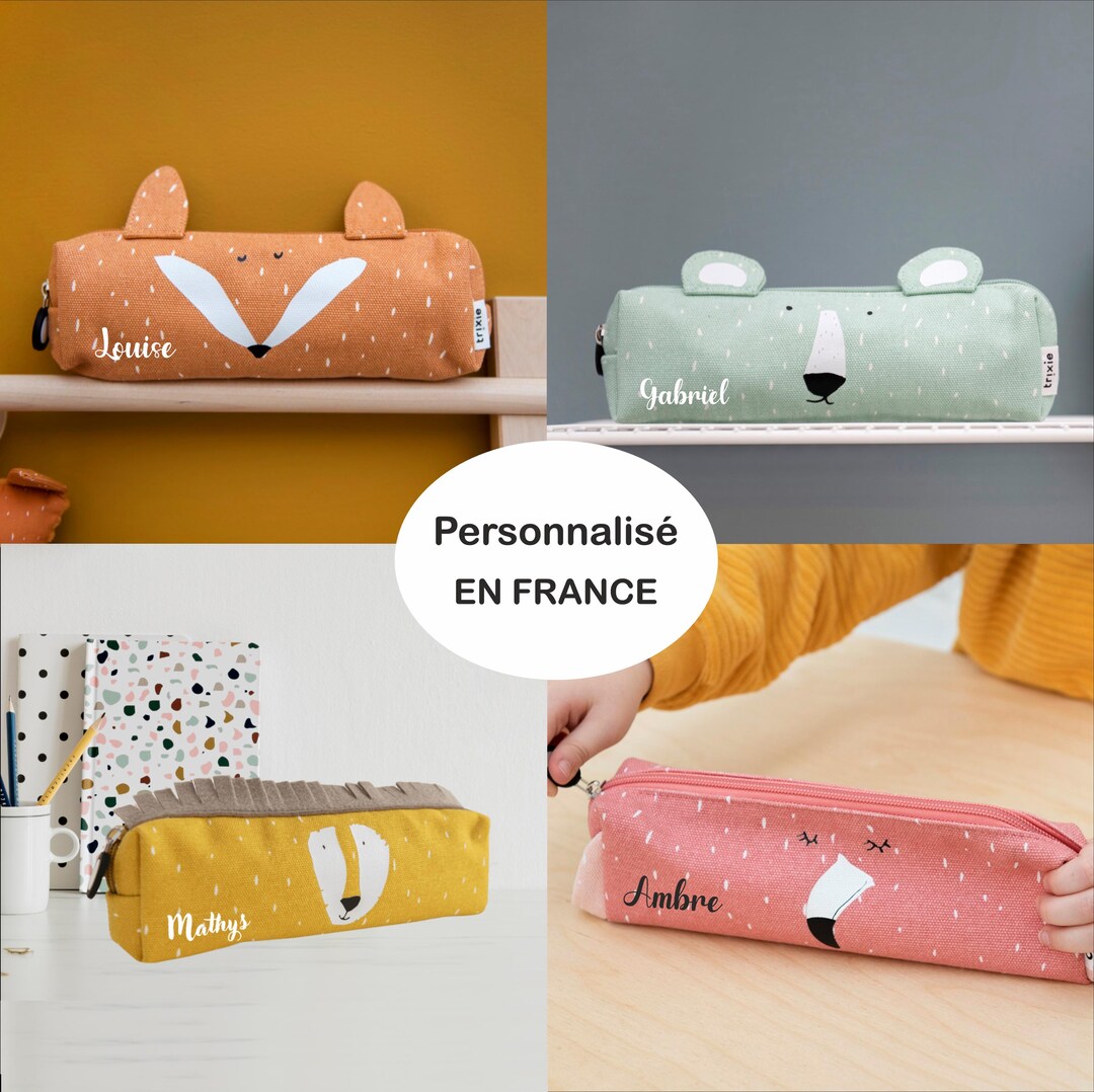 Personalized School Pencil Case With Child's First Name - Animals, Long ...