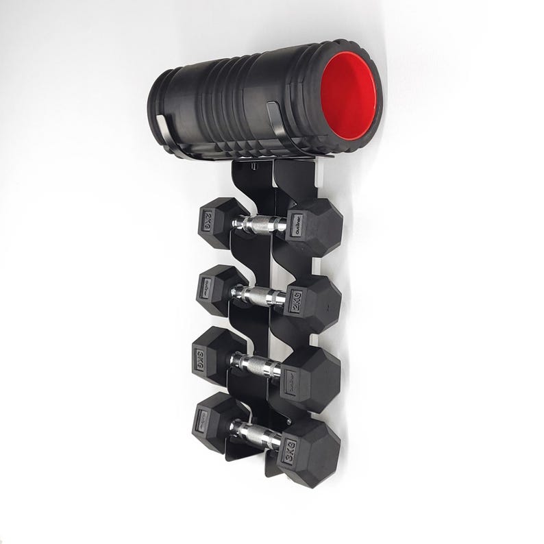 Yoga Mat & Dumbbell Wall Rack - Sturdy, Space-saving Exercise Gear ...
