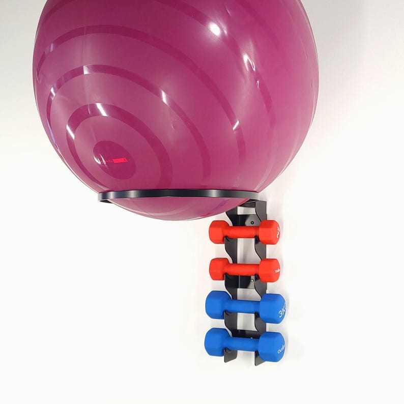 Wall-mounted Exercise Ball & Dumbbell Rack: Space-saving Steel Storage ...