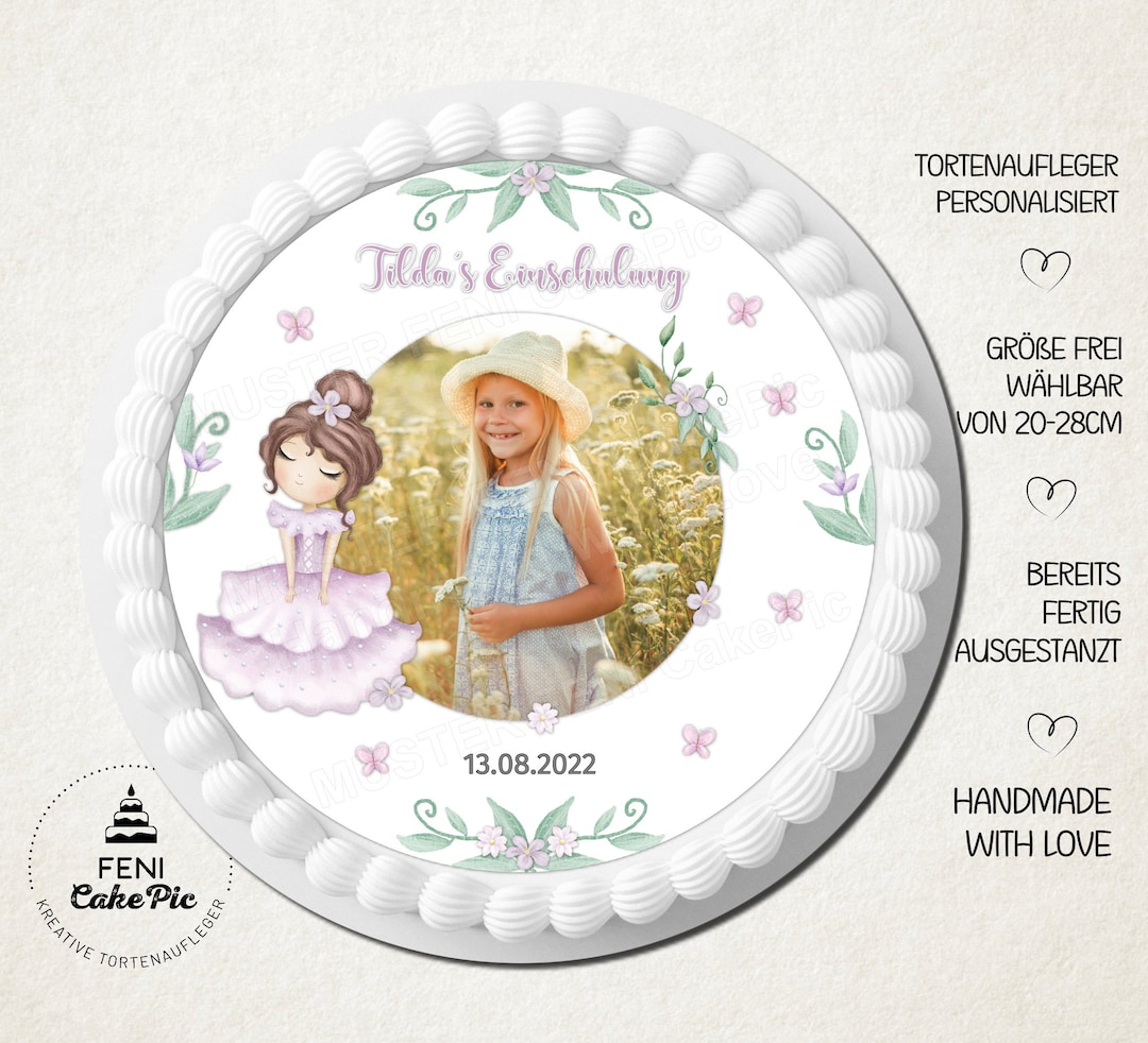 Cake Topper School Enrollment PRINCESS With Photo Girl Back to School ...
