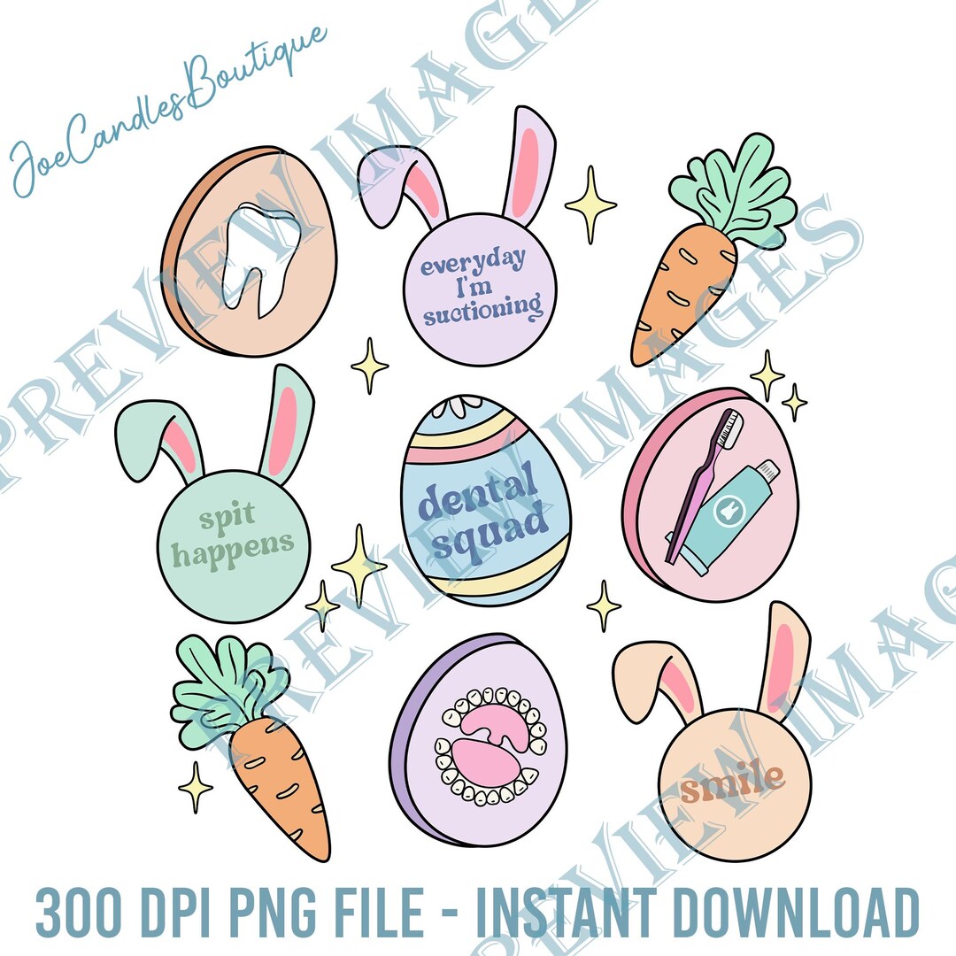 Dental Easter Png, Bunny Dental Squad Png, Bunny Floss Png, Dentist ...