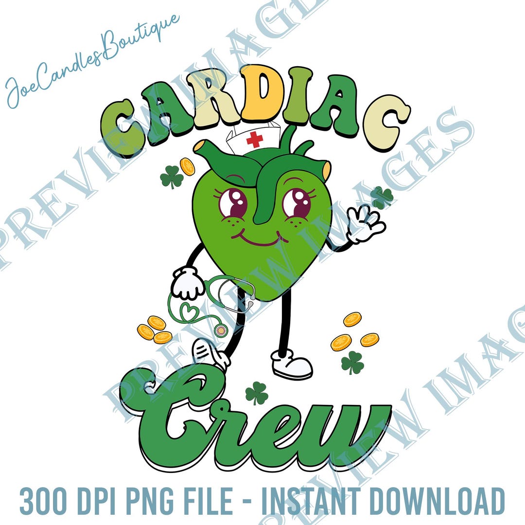 Cardiac Crew Nurse St Patricks Day Png, Cardiac Nursing Png, Cardiology ...