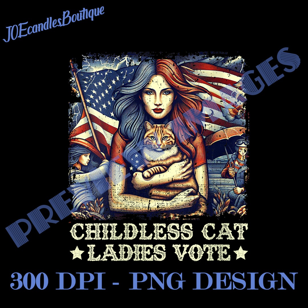 Vintage Democrat Childless Cat Ladies Vote for Kamala Png, Kamala Cat ...