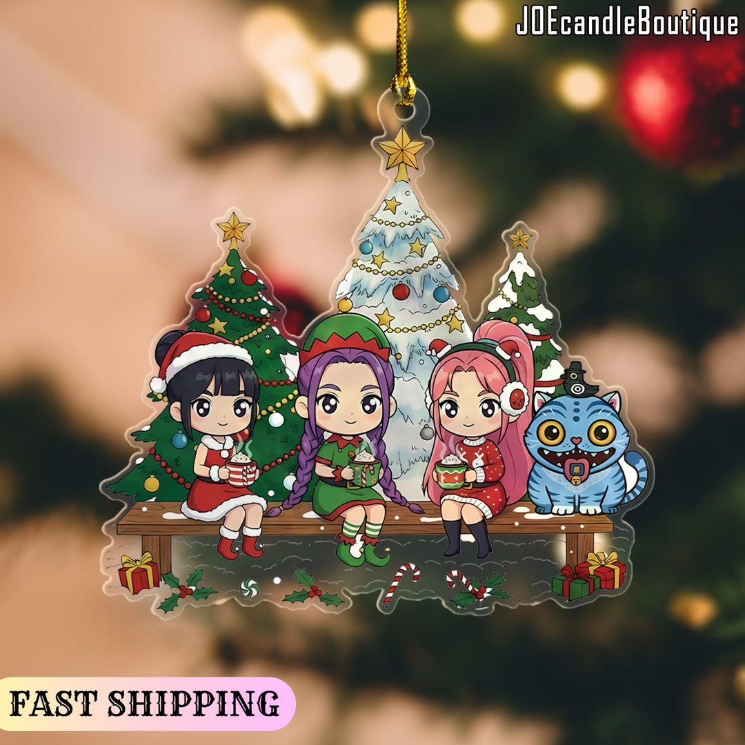 Huntrix Christmas Chibi Ornament, Huntrix Christmas Frame Ornament ...