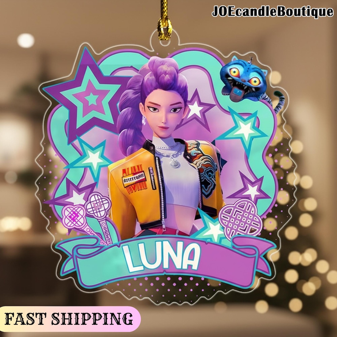 Personalized Name Huntrix Rumi Christmas Ornament, Custom Kpop Demon ...