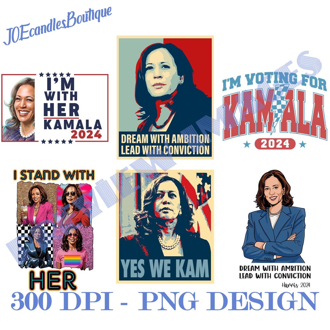 Bundle Kamala Harris Png, Kamala 2024 Png, Support Kamala President ...