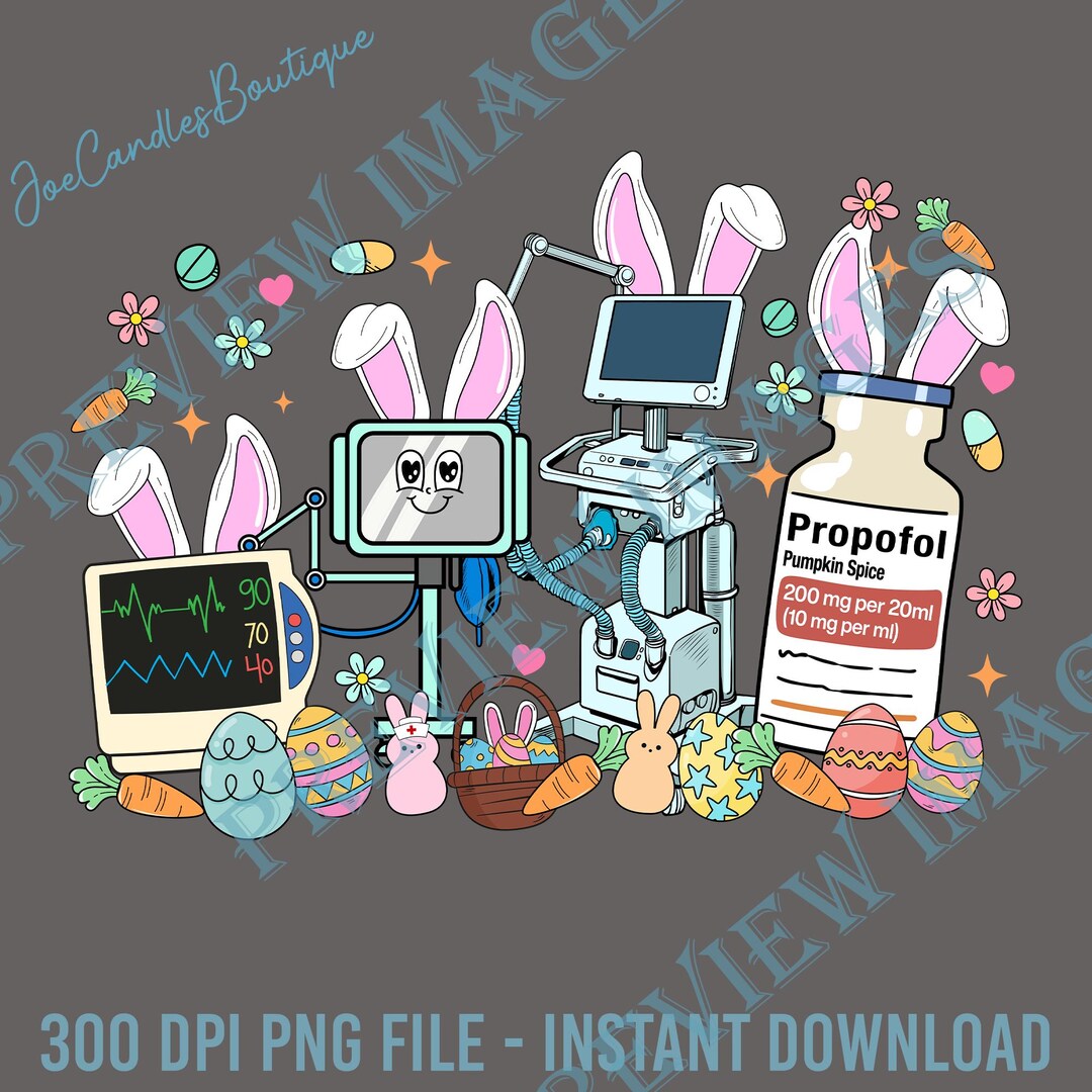 Nurse Propofol Easter Png, Medical Easter Png, Nurse Peeps Png, Bunny ...