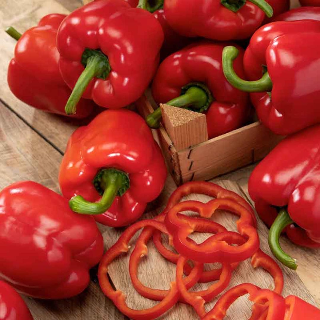 20 Seeds | Sweet Big Red Pepper Seeds, Heirloom Bell Pepper Variety ...