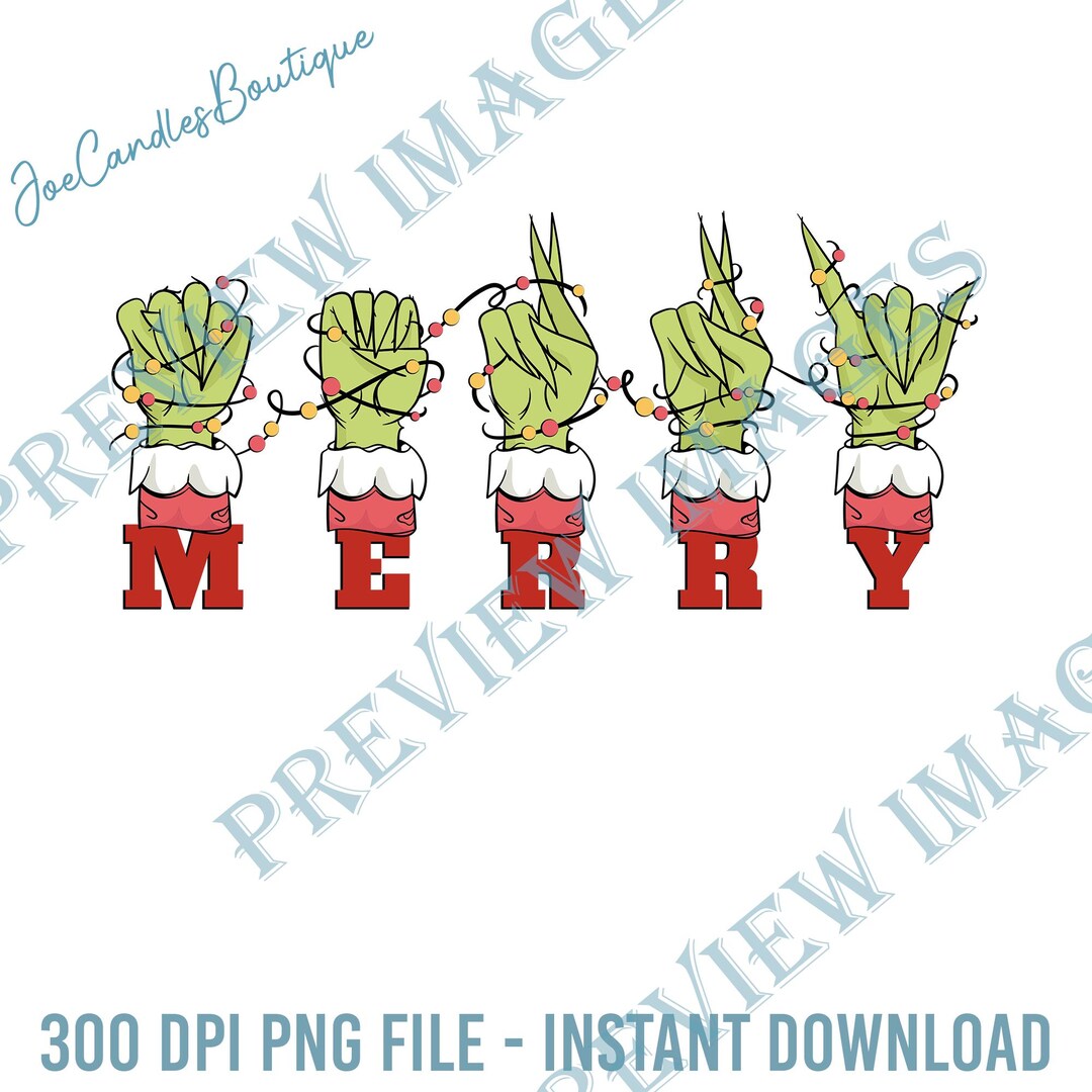 SPED Teacher Merry Christmas Png, Grinchy Hand Sign Special Education ...