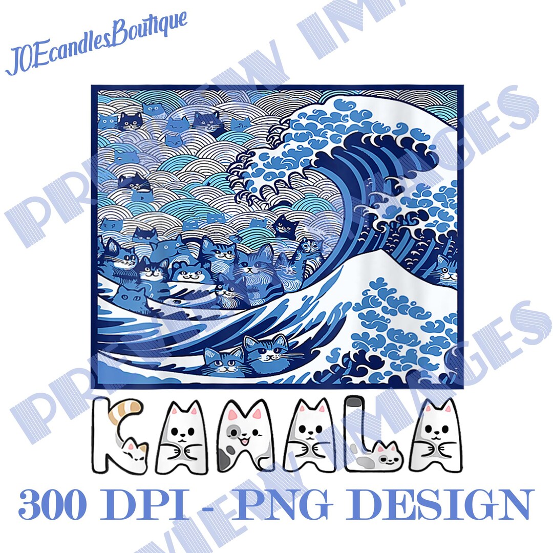 Blue Cats Wave for Kamala Png, Kamala Cat Letter Png, Childless Cat ...