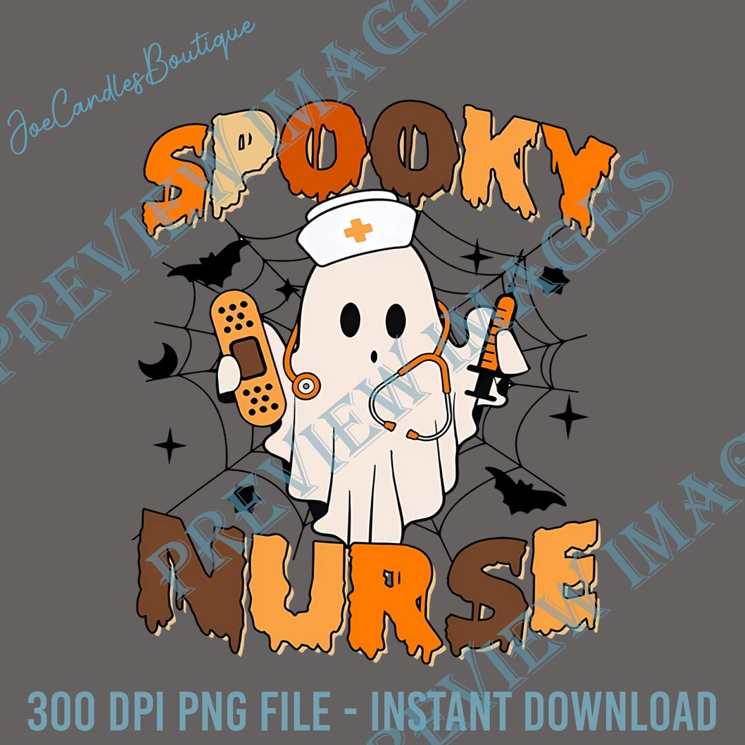 Spooky Nurse Halloween Png, Cute Ghost Nurse Png, Nursing Png, Nurse ...