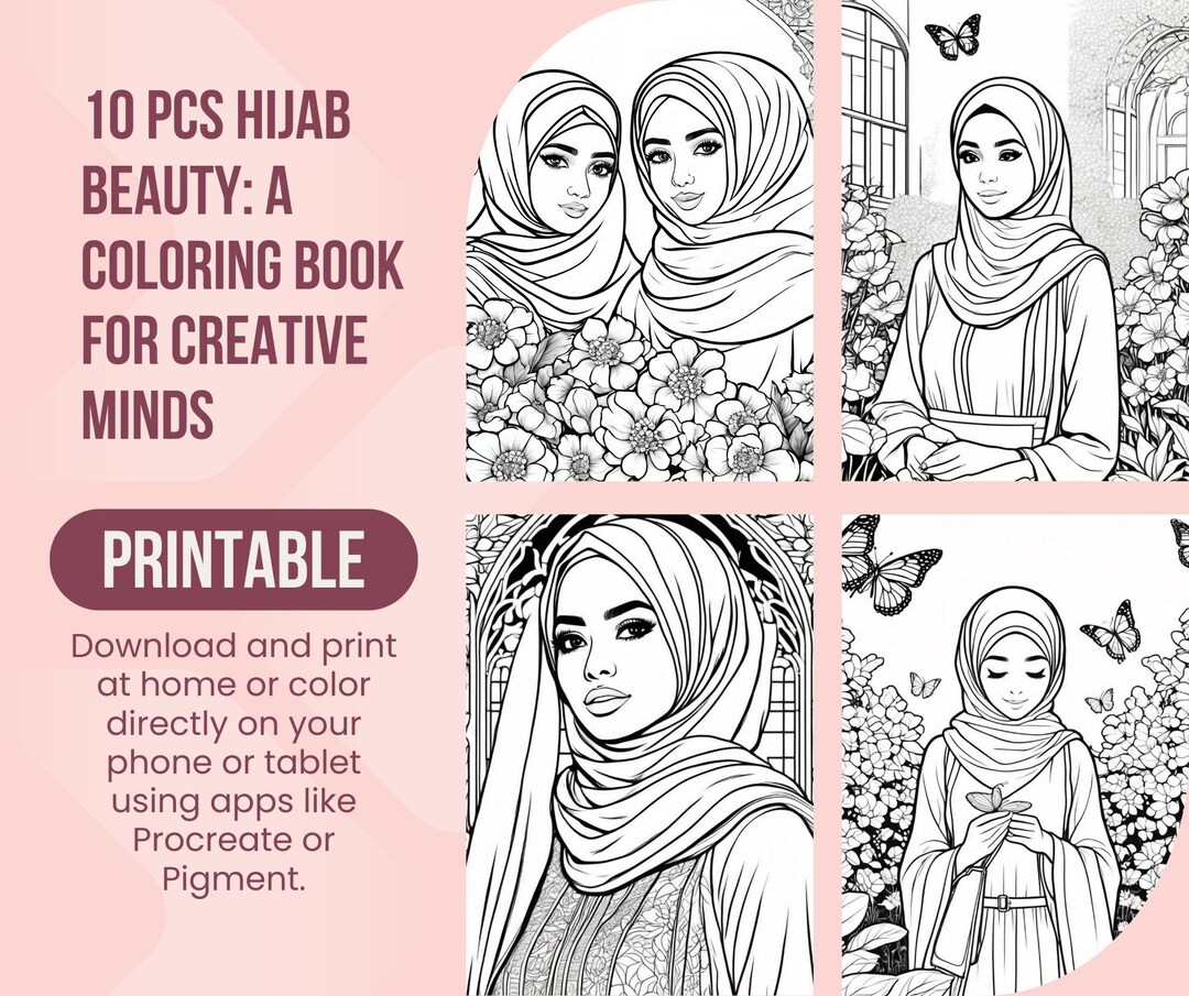 Graceful Hijabs: A Coloring Book for All Ages - Etsy