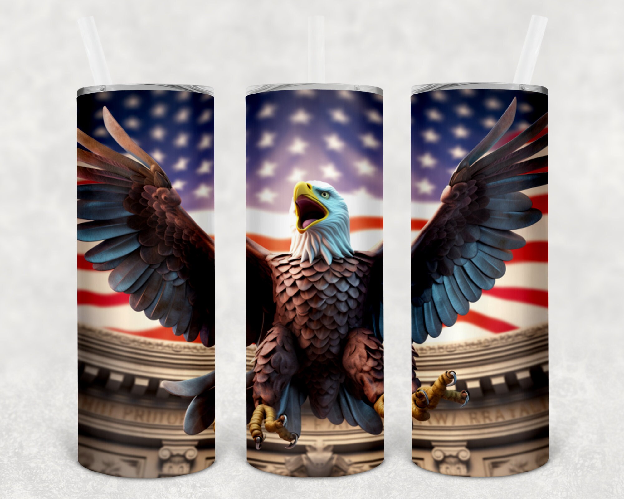 Patriotic Eagles With American Flag PNG Download - Etsy