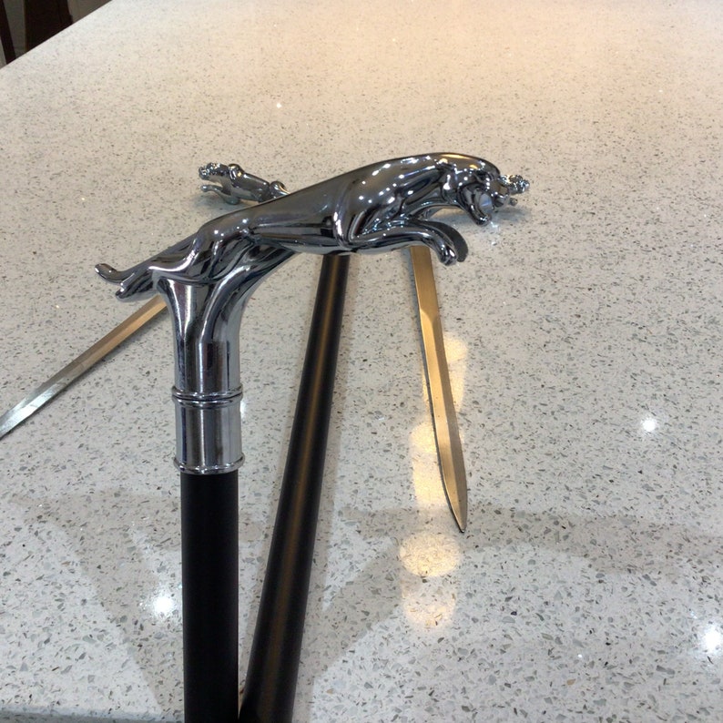 Walking Stick Silver Coloured Jaguar Handle - Etsy