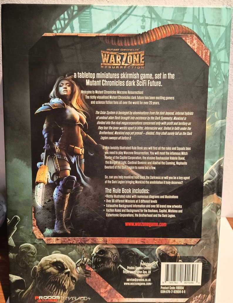 Warzone Mutant Chronicles Resurrection HC Rulebook Kickstarter ...