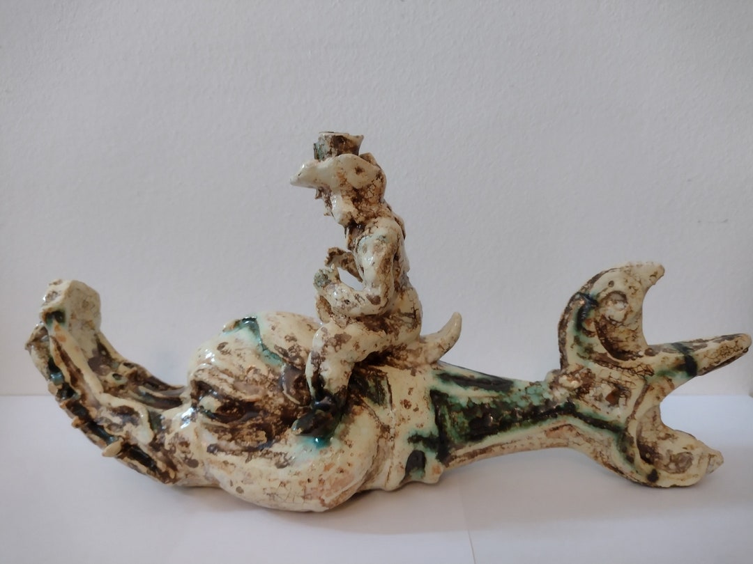 Sung Glazed Ceramic - the Man on the Fish - Etsy