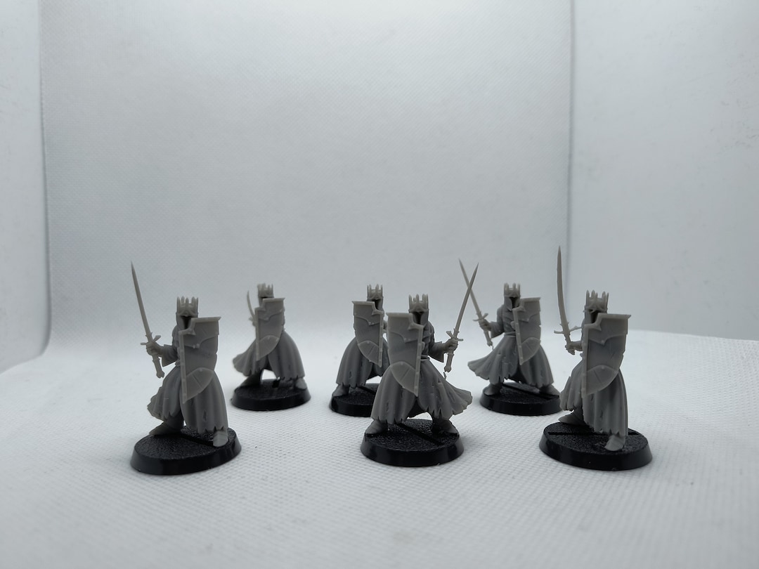Morgul Knigths on Foot, 6 Warriors , Resin, Mesbg, Lotr Resin 25mm Base ...