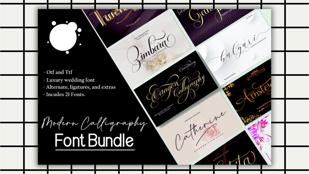 Modern Calligraphy Font Bundle procreate Prints Vintage Canva Fonts ...