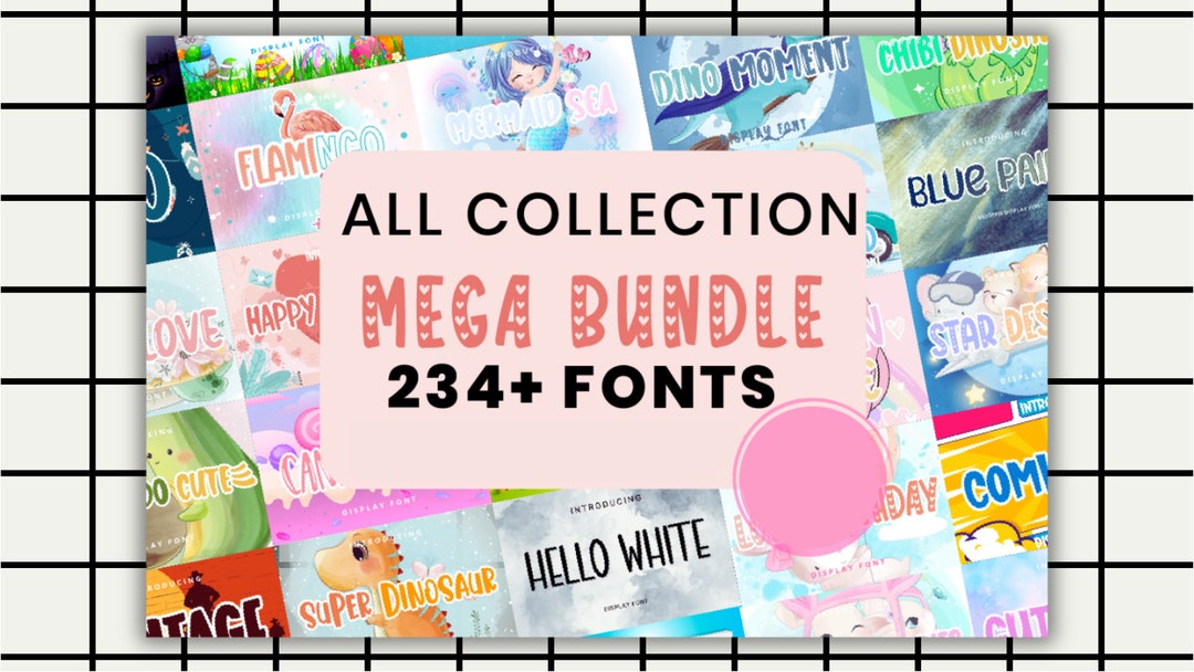 Mega Font Bundle Big Font Bundle Instant Digital Download procreate ...