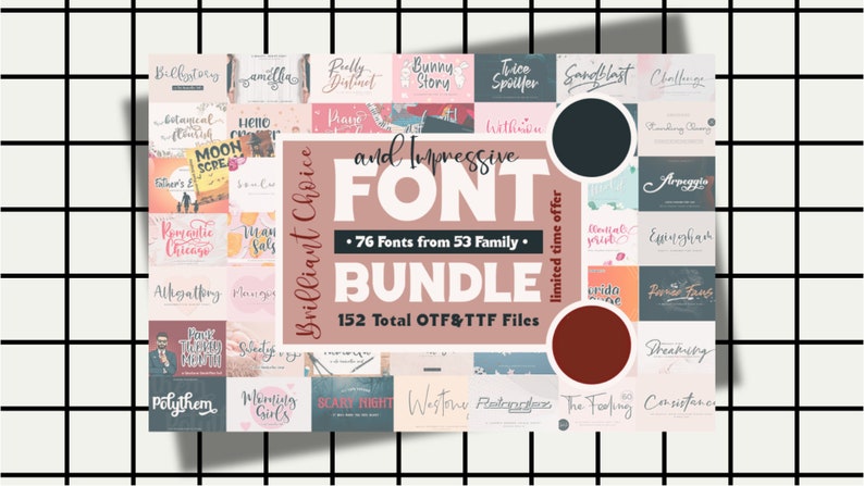 Impressive Font Bundle Instant Digital Download procreate Prints ...