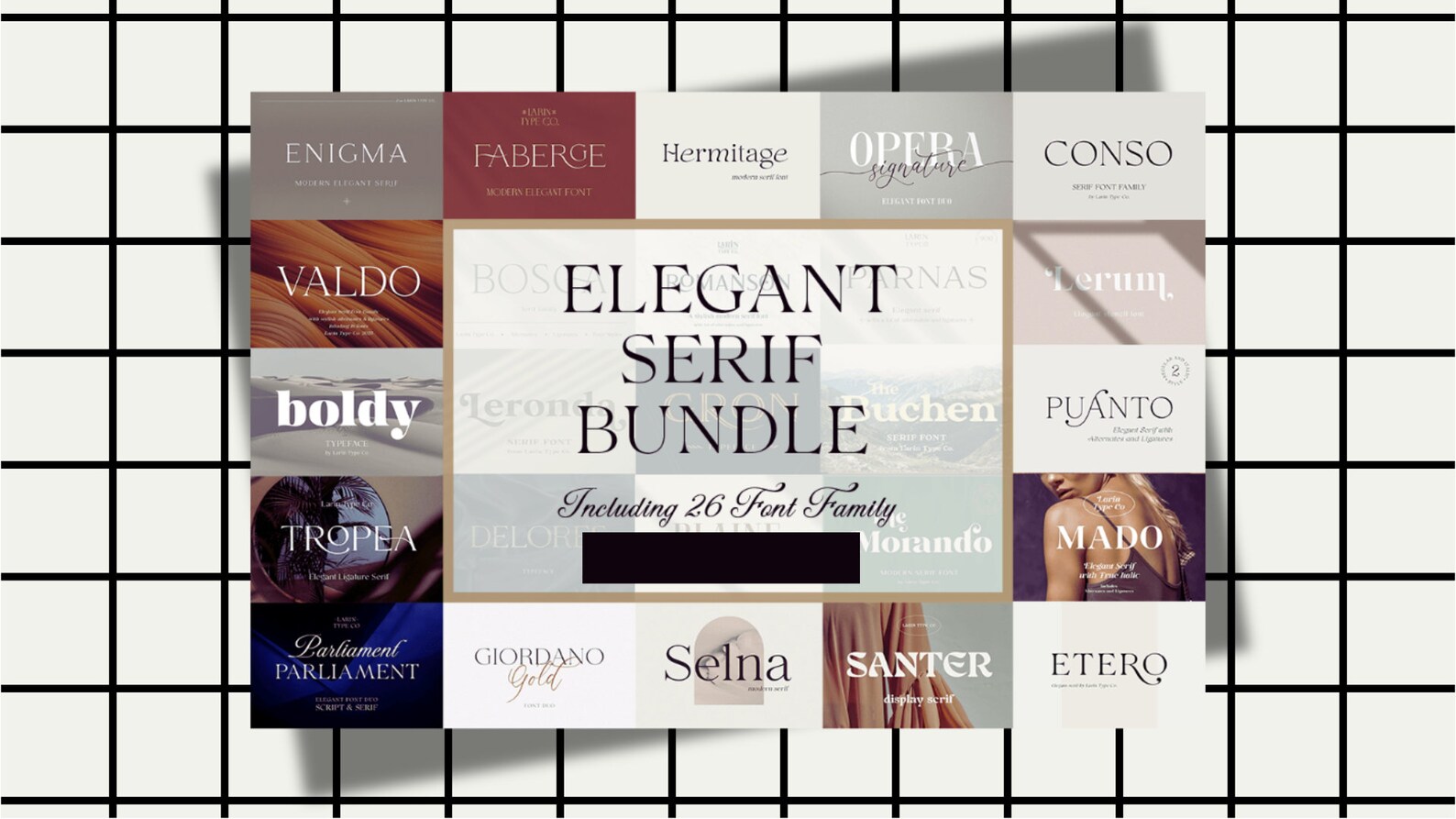 Elegant Serif Font Bundle Instant Digital Download procreate Prints ...