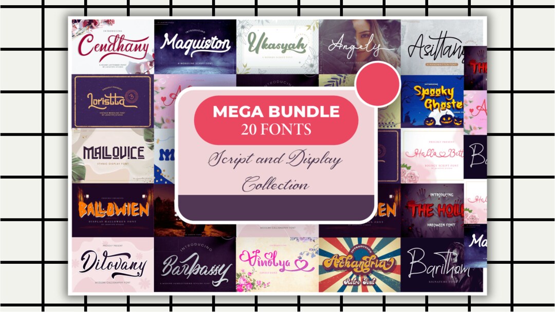 The Script and Display Font Bundle Instant Digital Download procreate ...