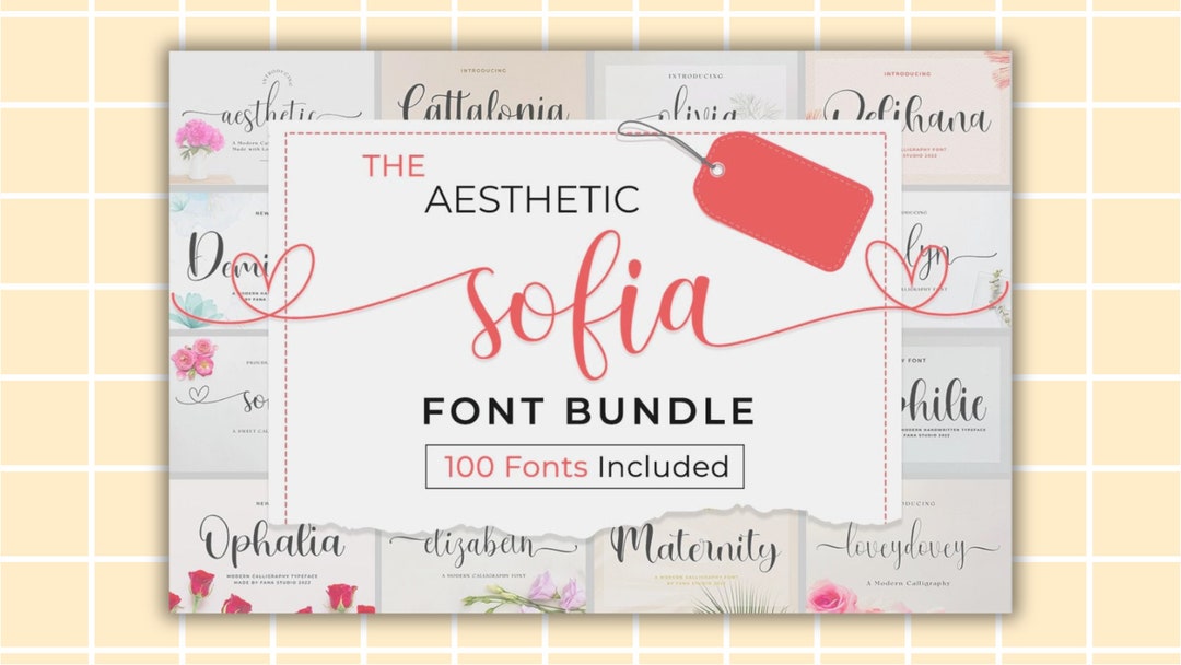 The Aesthetic Sofia Font Bundle Swirly Fonts Instant Digital Download ...