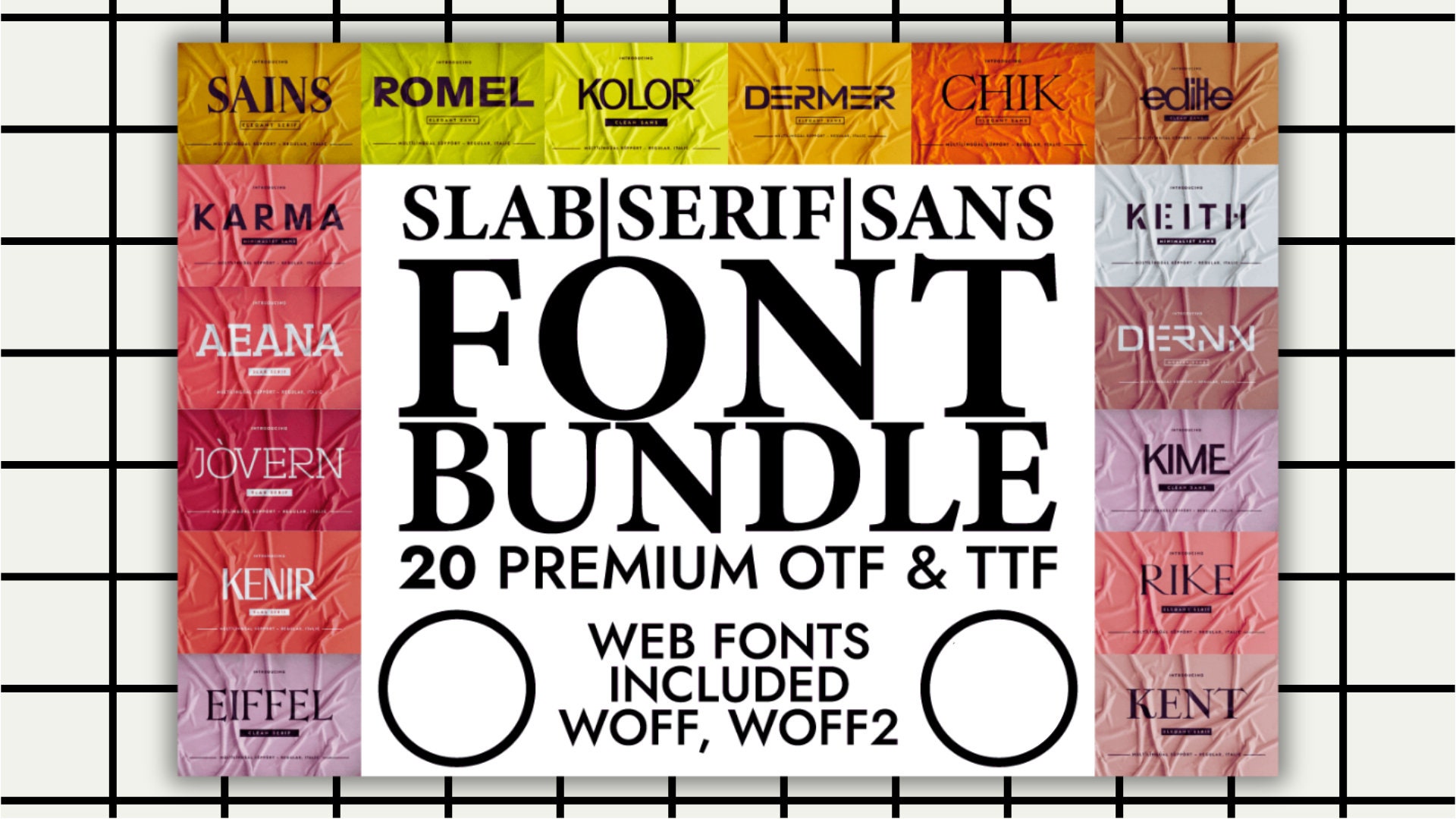 Slab Serif, Serif, Sans Serif Font Bundle procreate Prints Vintage ...