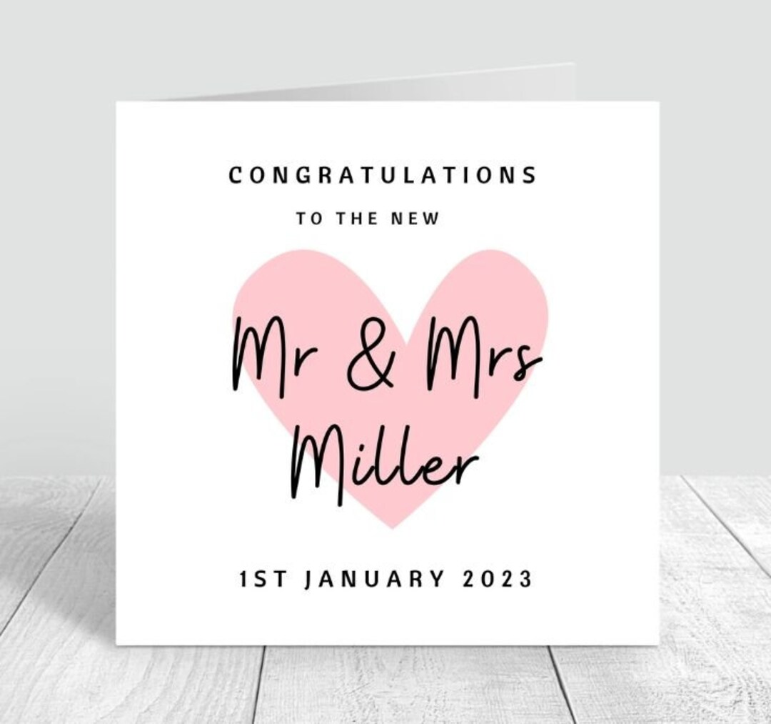 Personalised Wedding Couple Card Wedding Car Card Just - Etsy
