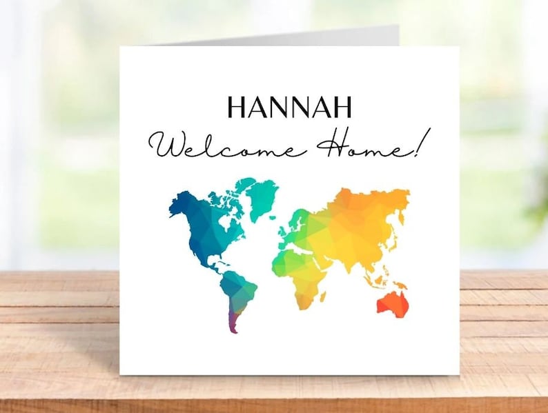 Personalised Welcome Home Card Gap Year Card Travelling - Etsy