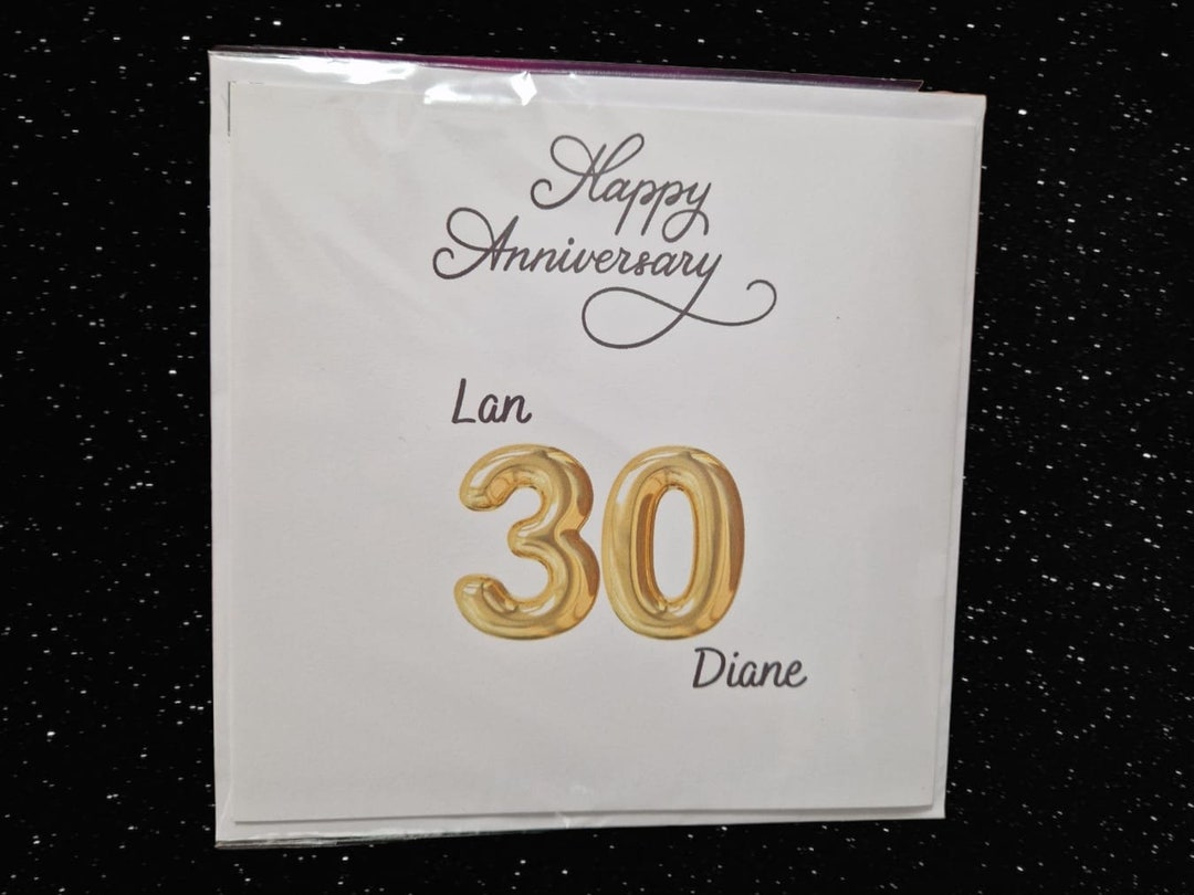 Personalised 30th Happy Anniversary Card to Wife6x6 Card - Etsy