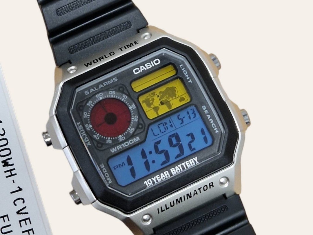 Custom Silver Casio World Time Watch With Color Screen Mod - Etsy
