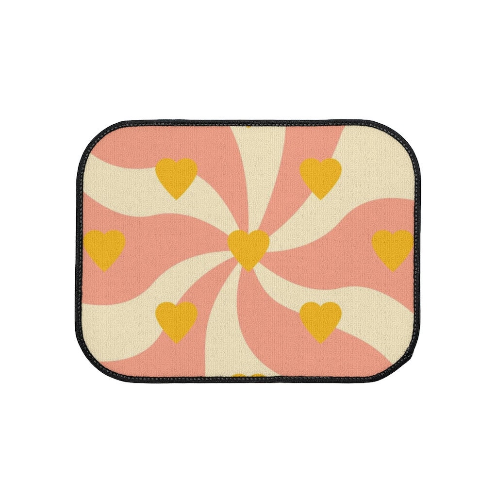 Boho Pink Car Mats, Aesthetic Y2K Groovy Heart sold by Bhawana Sharma ...