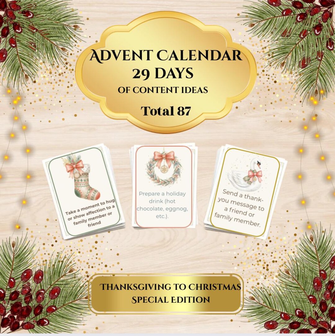 2025 Advent Calendar | Wellness & Creativity for Content Creators | 87 ...