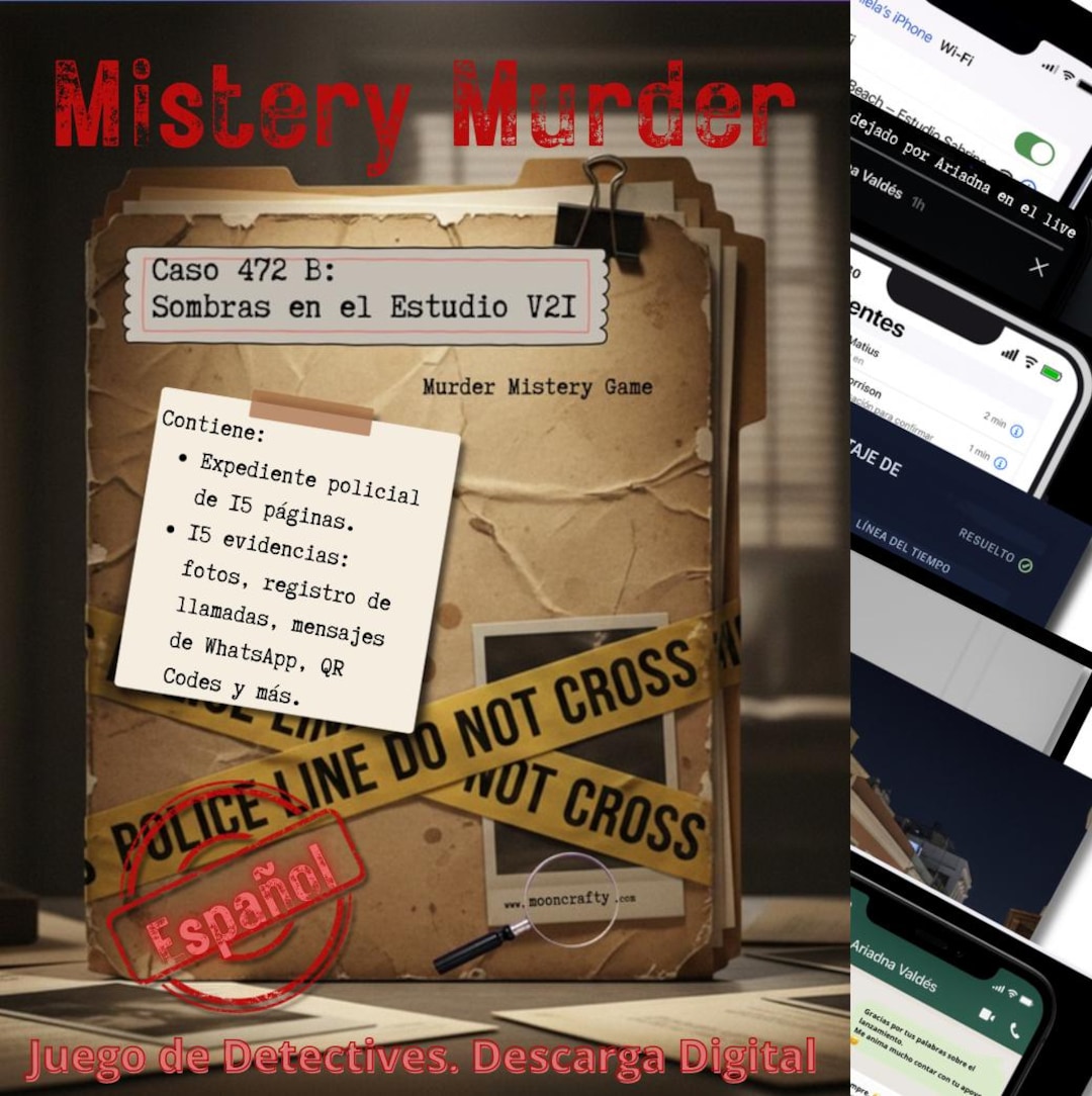 Murder Mystery Game–Español Juego de Misterio Imprimible, Escape Room ...