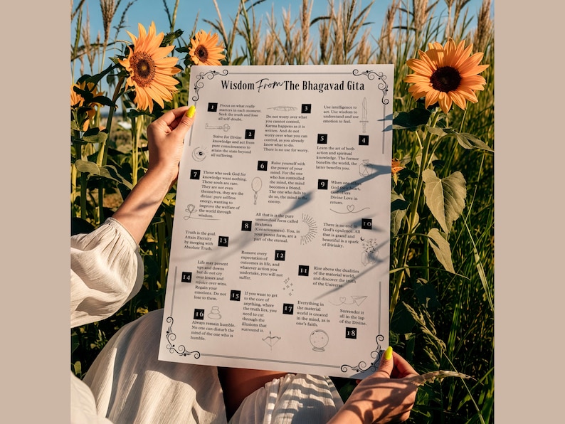 The Bhagavad Gita Wisdom Poster | Digital - Etsy