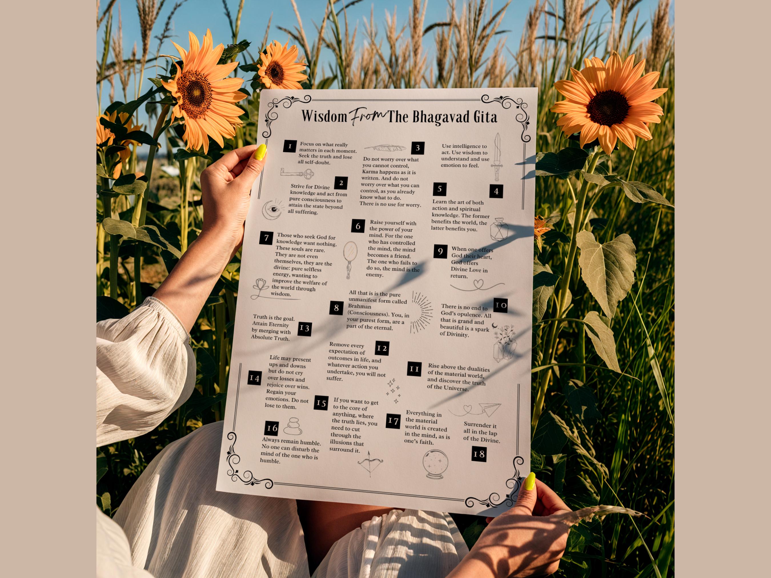 The Bhagavad Gita Wisdom Poster | Digital - Etsy UK