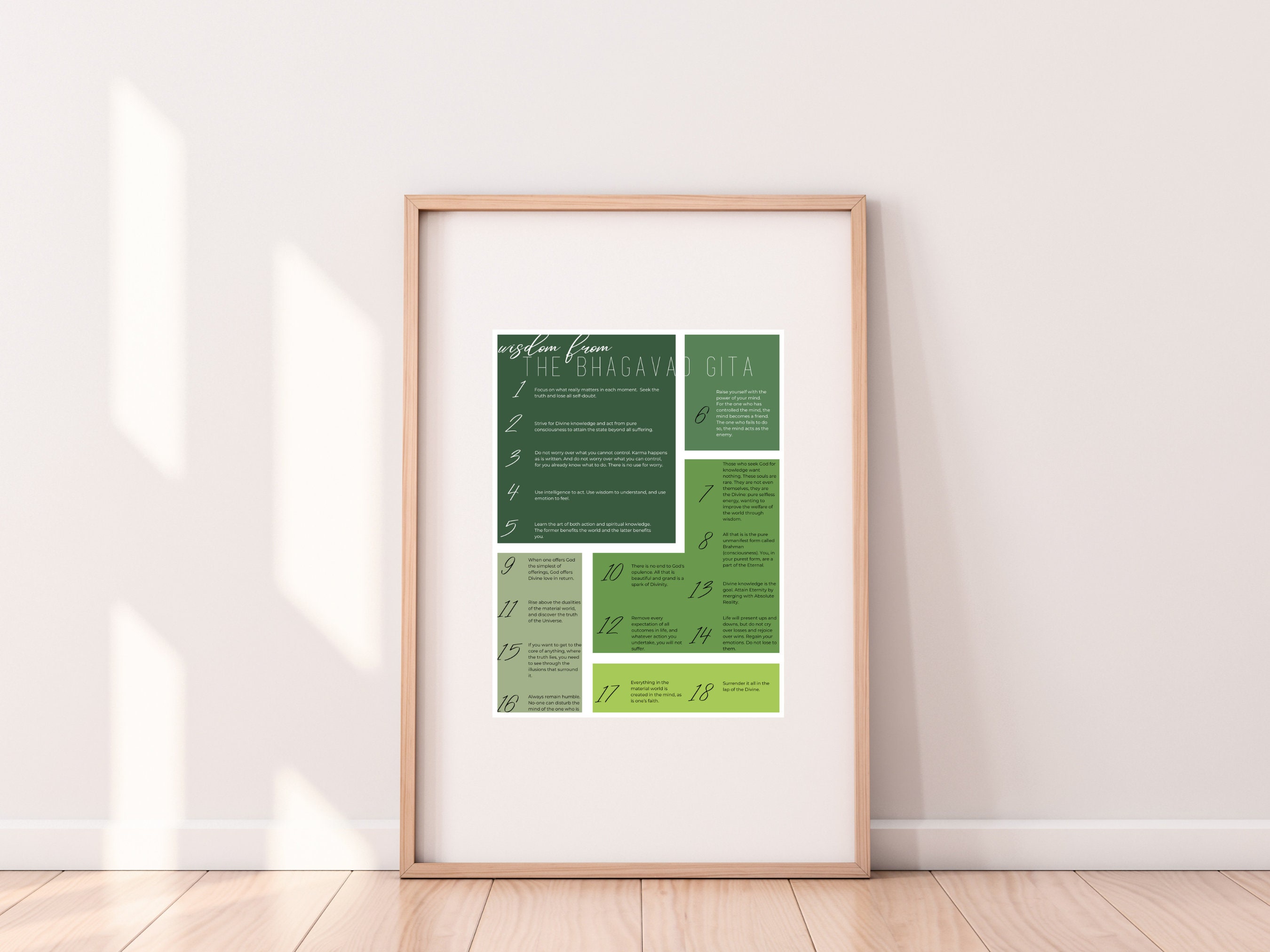 The Bhagavad Gita Wisdom Poster | Digital A3 | Green - Etsy
