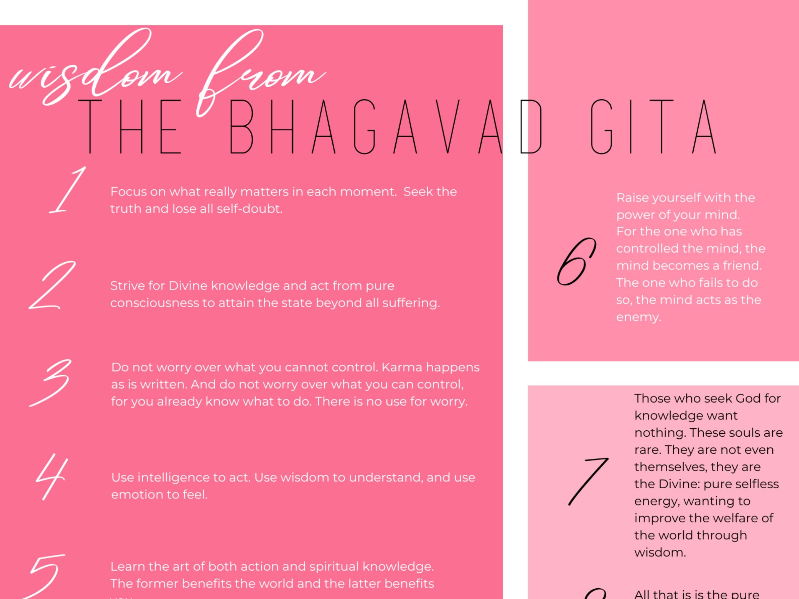 The Bhagavad Gita Wisdom Poster | Digital A3 - Etsy