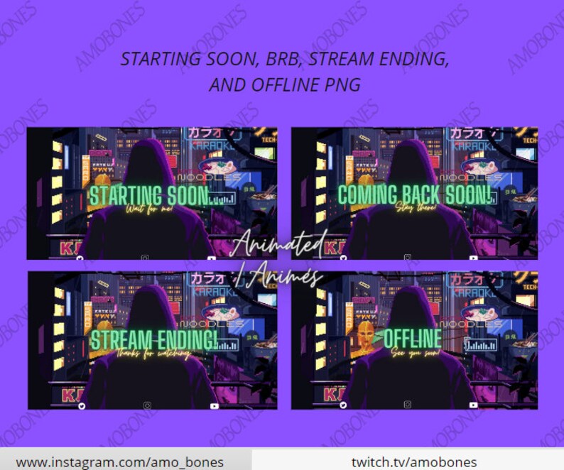 Animated Twitch Overlay/ Overlay Twitch Animated, Theme Cyberpunk ...