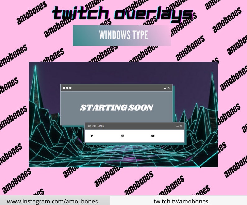 Windows Stream Overlay/pack - Webcam Overlay - Chat Box - Stream Scene ...
