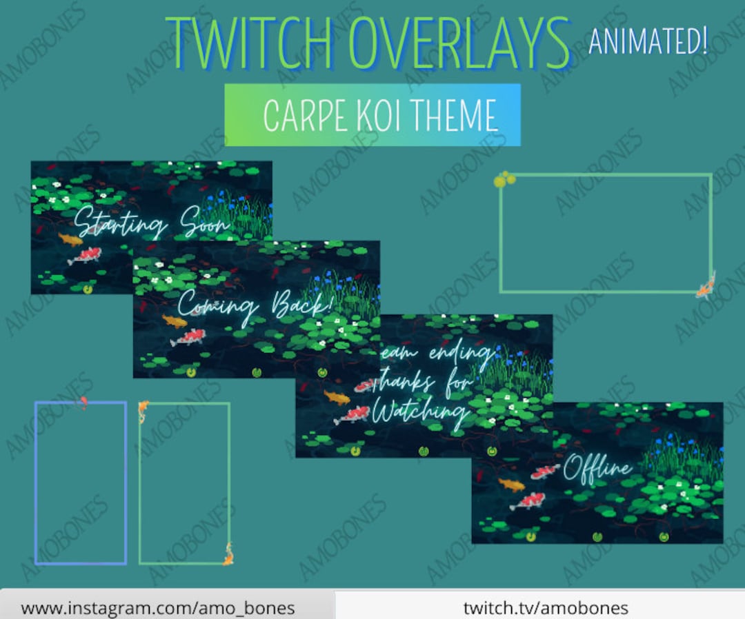 Animated Carp Koi Stream Overlay/pack - Animated Carp Koi Overlay ...