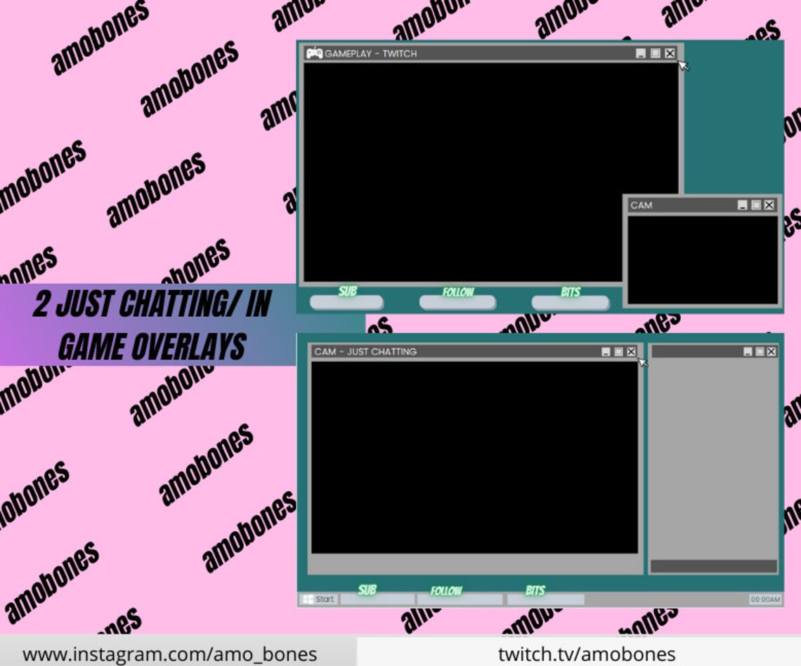 Windows Stream Overlay/pack - Webcam Overlay - Chat Box - Stream Scene ...
