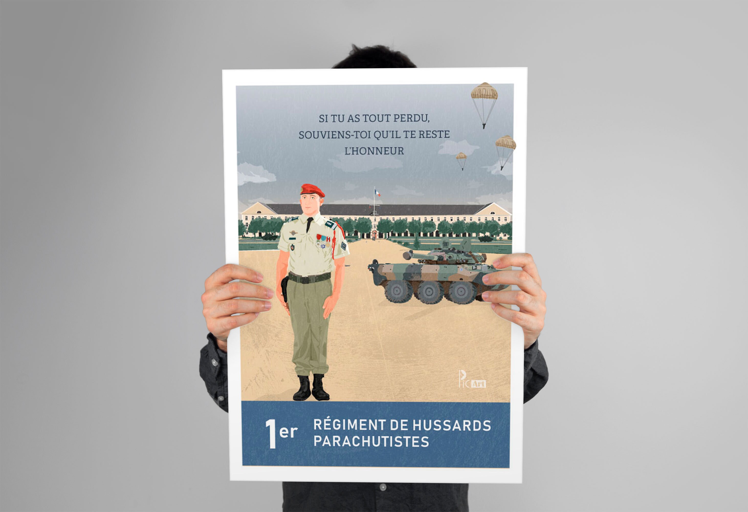 Poster of the 1st Parachute Hussar Regiment Army Tarbes 21st Century ...