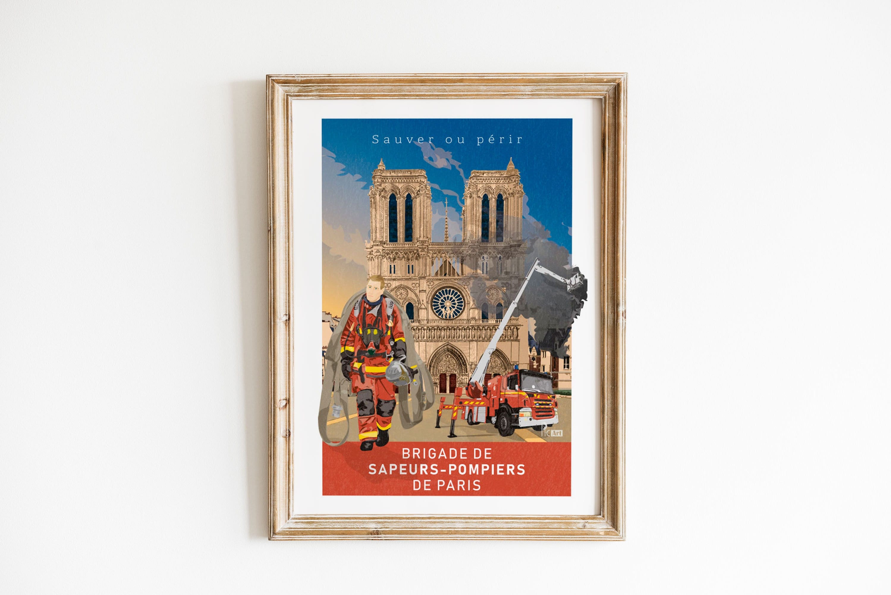 Paris Fire Brigade Poster Army Notre Dame De Paris - Etsy