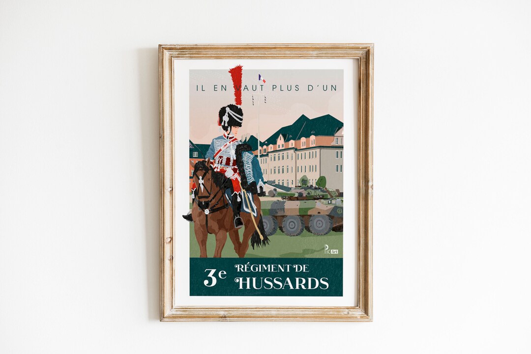 Poster of the 3rd Hussar Regiment Army Metz 19th Century Hussar and AMX ...