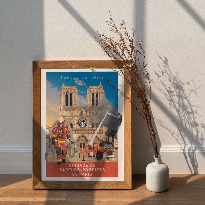 Paris Fire Brigade Poster Army Notre Dame De Paris - Etsy