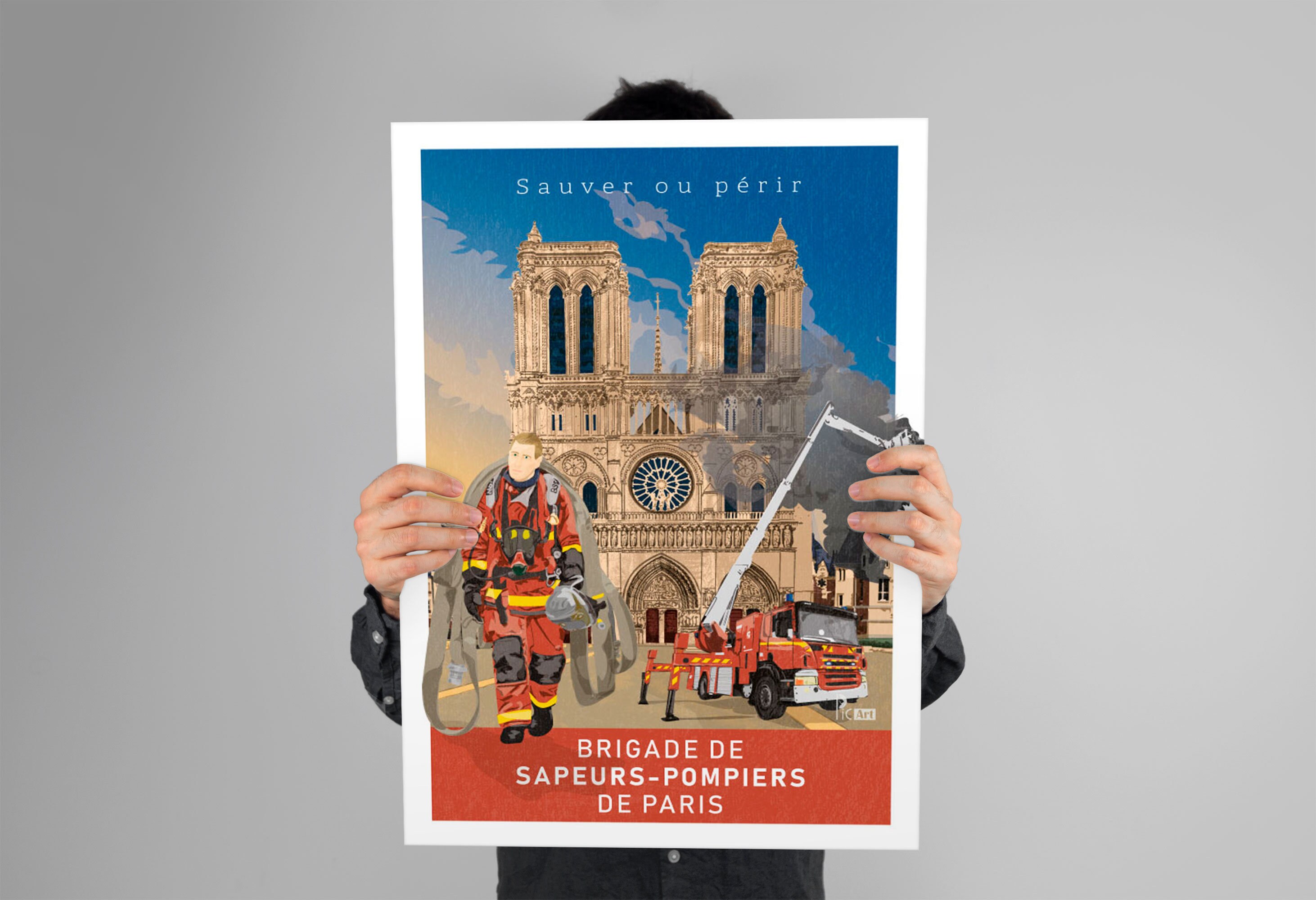 Paris Fire Brigade Poster Army Notre Dame De Paris - Etsy