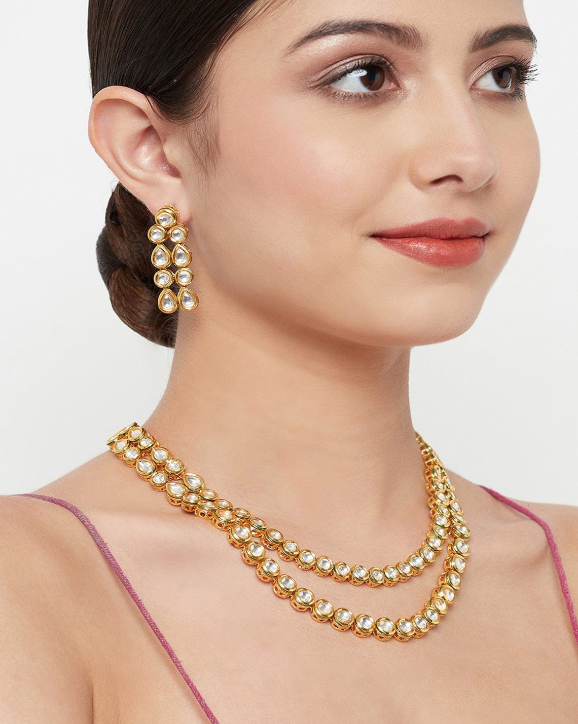 New 3 Layer Long Necklace Set/designer Necklace Set/multi Color Set ...